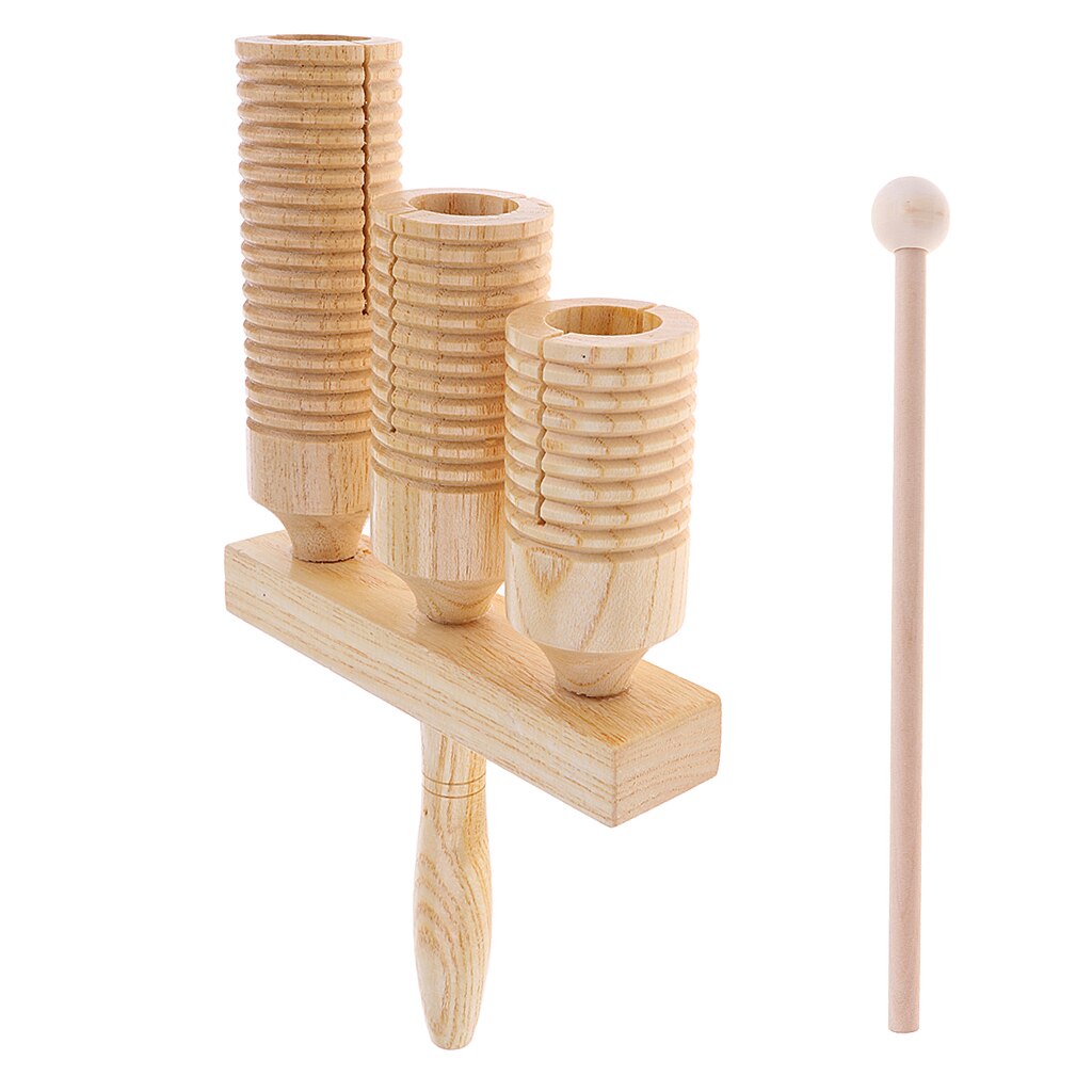 3 Tone Wooden Agogo Bell Wood Tone Block for Kids ... – Grandado