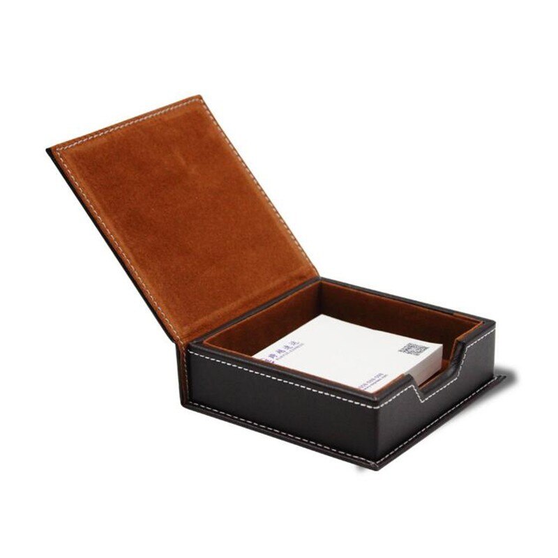 Leather Memo Box Office School Supplies Desk Acces... – Vicedeal
