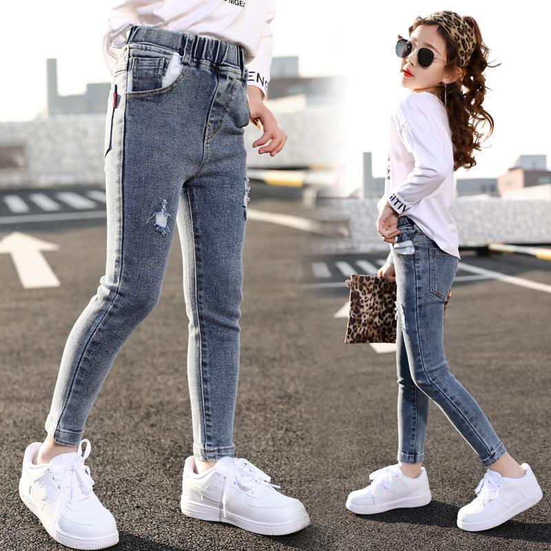 Children Girls Denim Pants Cotton Spring 2022 Teen... – Vicedeal