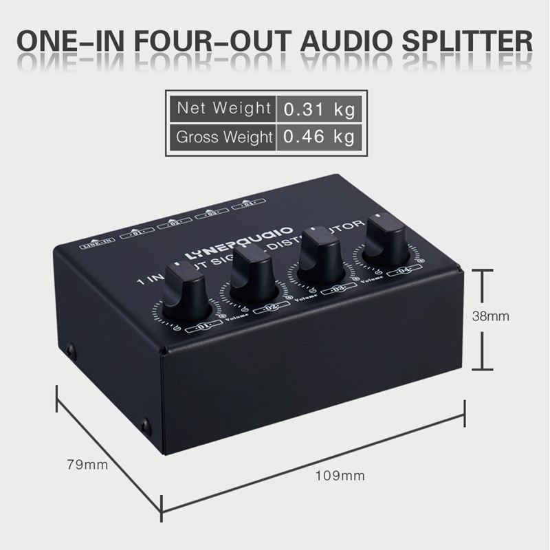HIFI Lossless 1 in 4 Out o Stereo Signal Amplifier... – Grandado
