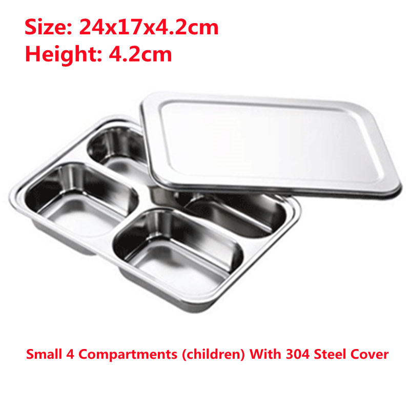 304 Stainless Steel Divided Dinner Tray Lunch Cont... – Vicedeal