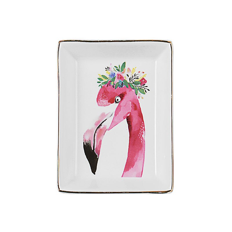 Ceramic Pink Flamingo Dish Nordic Hand Painted Cer... – Vicedeal