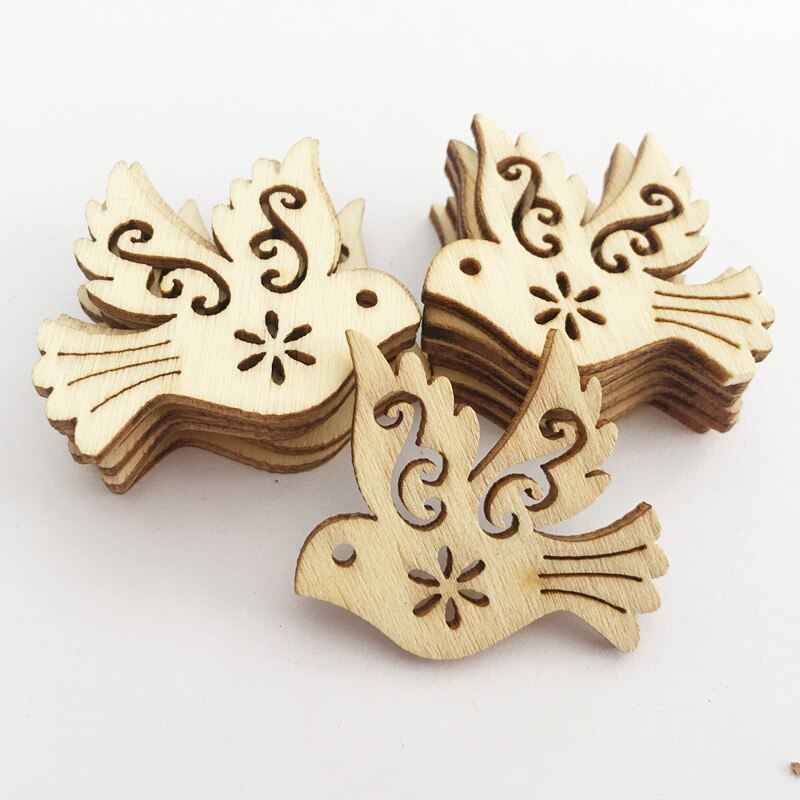 10pcs Unfinished Wooden Birds Crafts Wood Cutout S... – Grandado