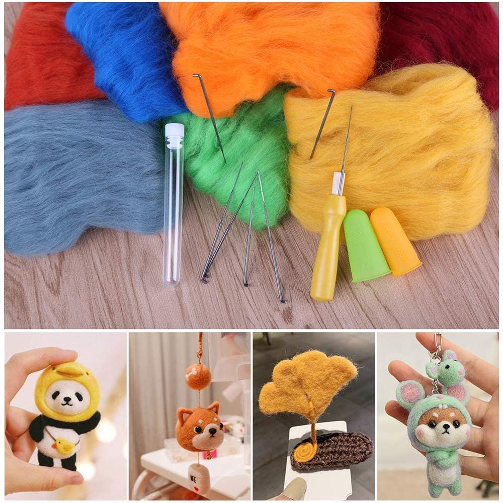 LMDZ Needle Felting Kit,8 Colors Fibre Wool Yarn R... – Grandado