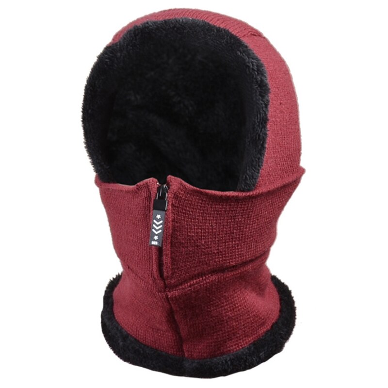 Women Winter Knit Balaclava Beanie Hat Zipper Up F... – Grandado