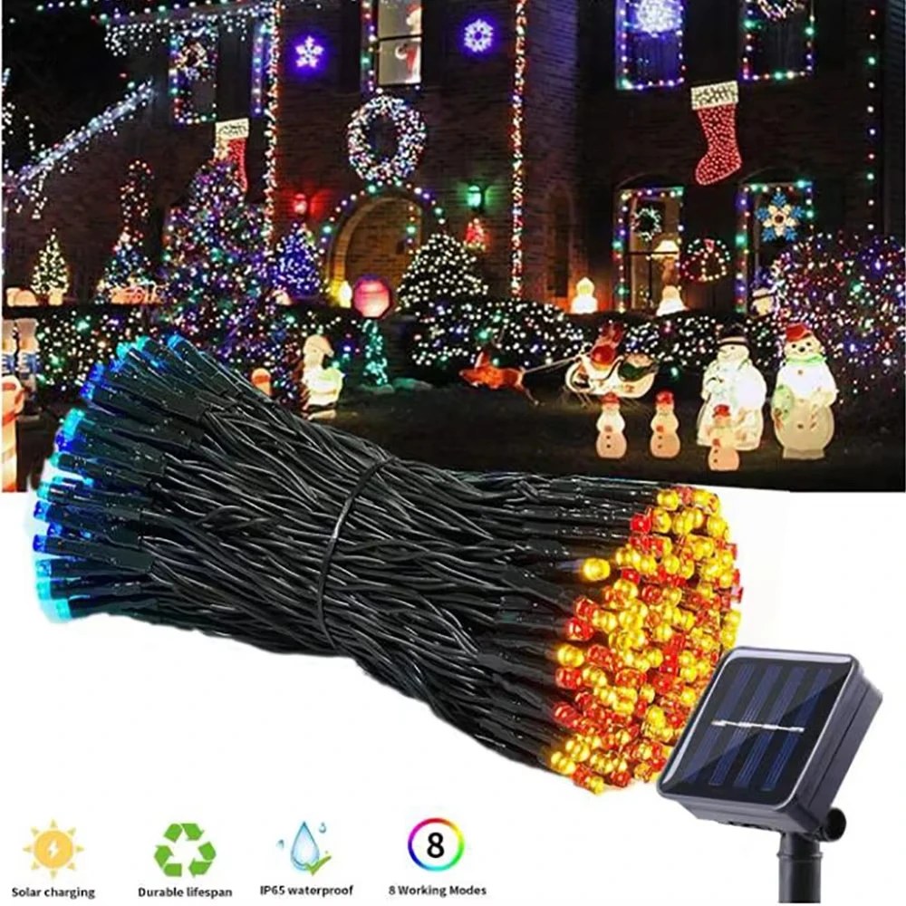 50/100 LED Solar Twinkling Fairy Lights 8 Modes Wa... – Vicedeal