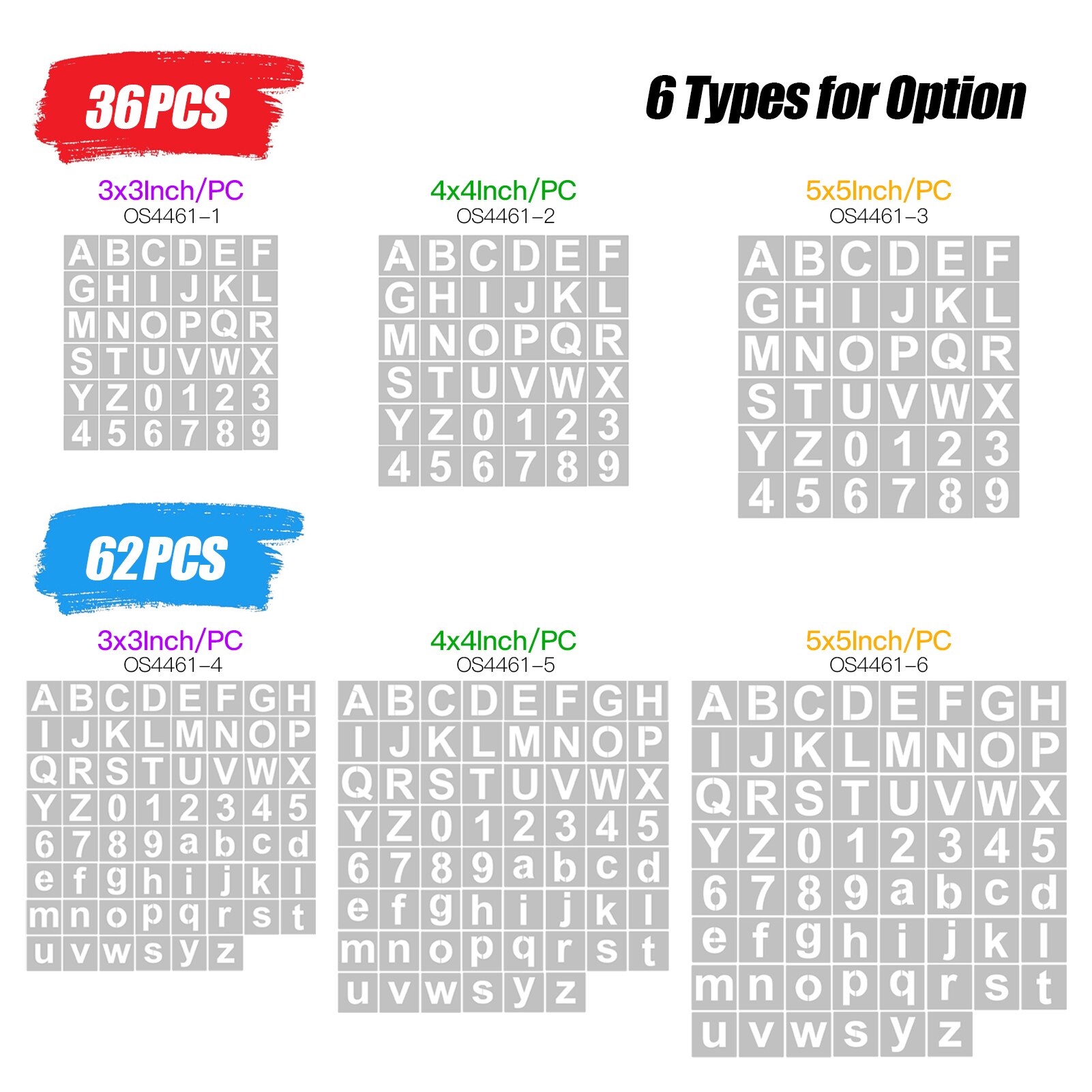 62pcs 5 Inch Letter and Number Stencils Reusable W... – Vicedeal