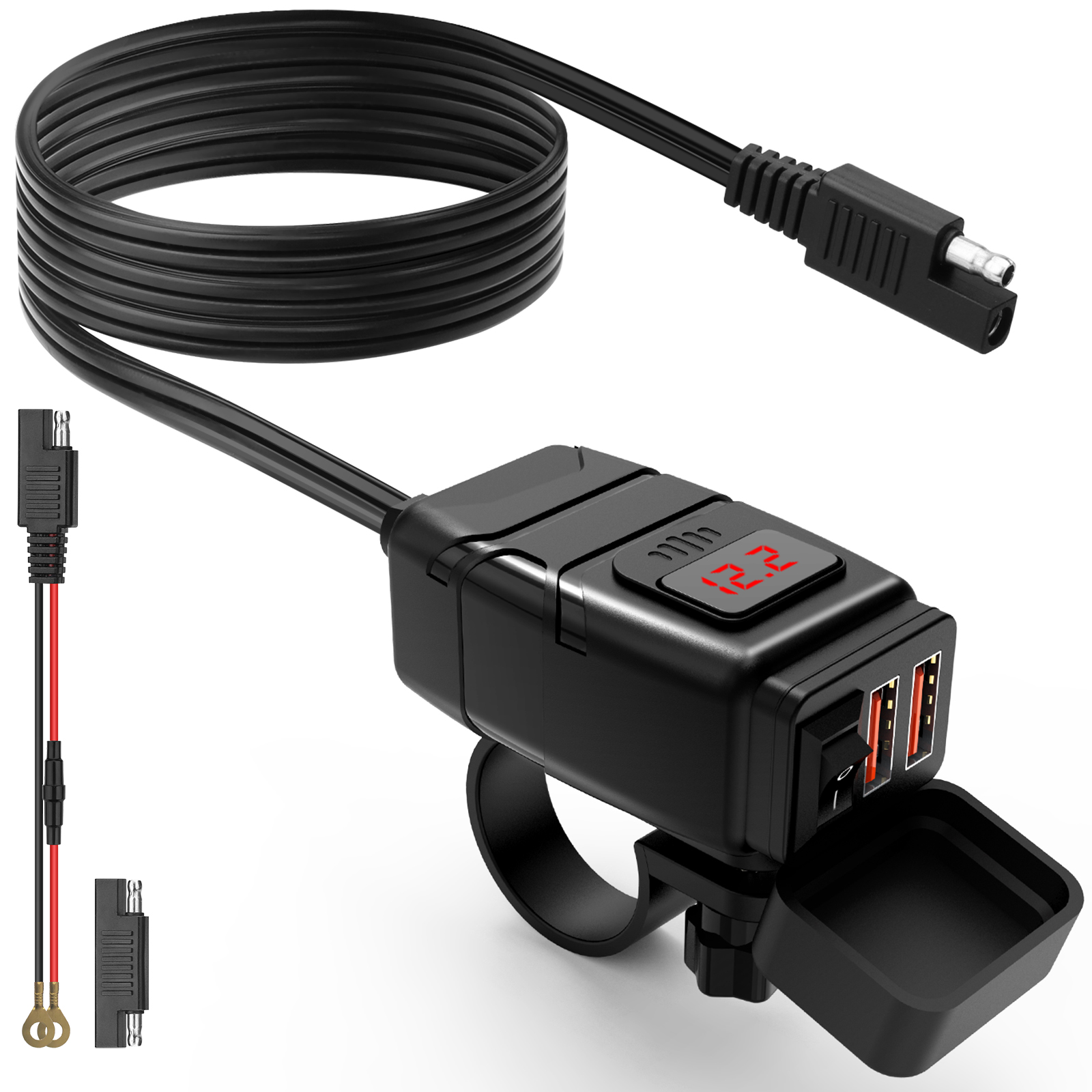 Anchtek Motorcycle USB Charger QC3.0 Handlebar Fas... – Grandado