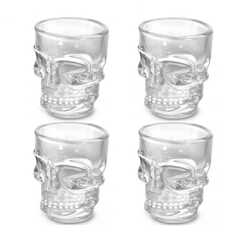 4Pcs/set Transparent Glass Skull Cup 3D Crystal Sk... – Grandado