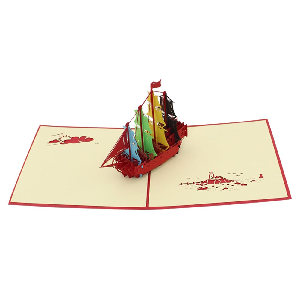 1Pc 3D Papier Kerst Hollow Zeilboot Wenskaarten Ke... – Vicedeal