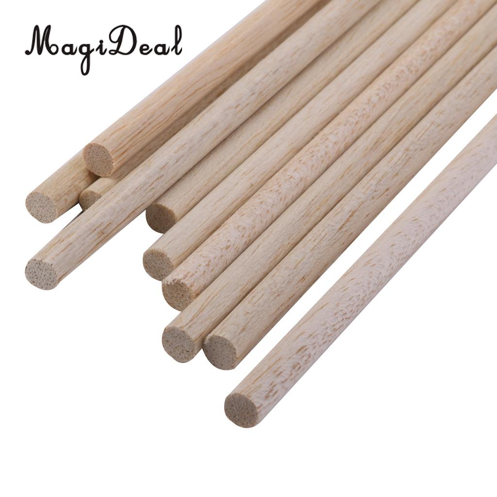 MagiDeal 10pcs Round Natural Wood Sticks DIY Hobby... – Vicedeal