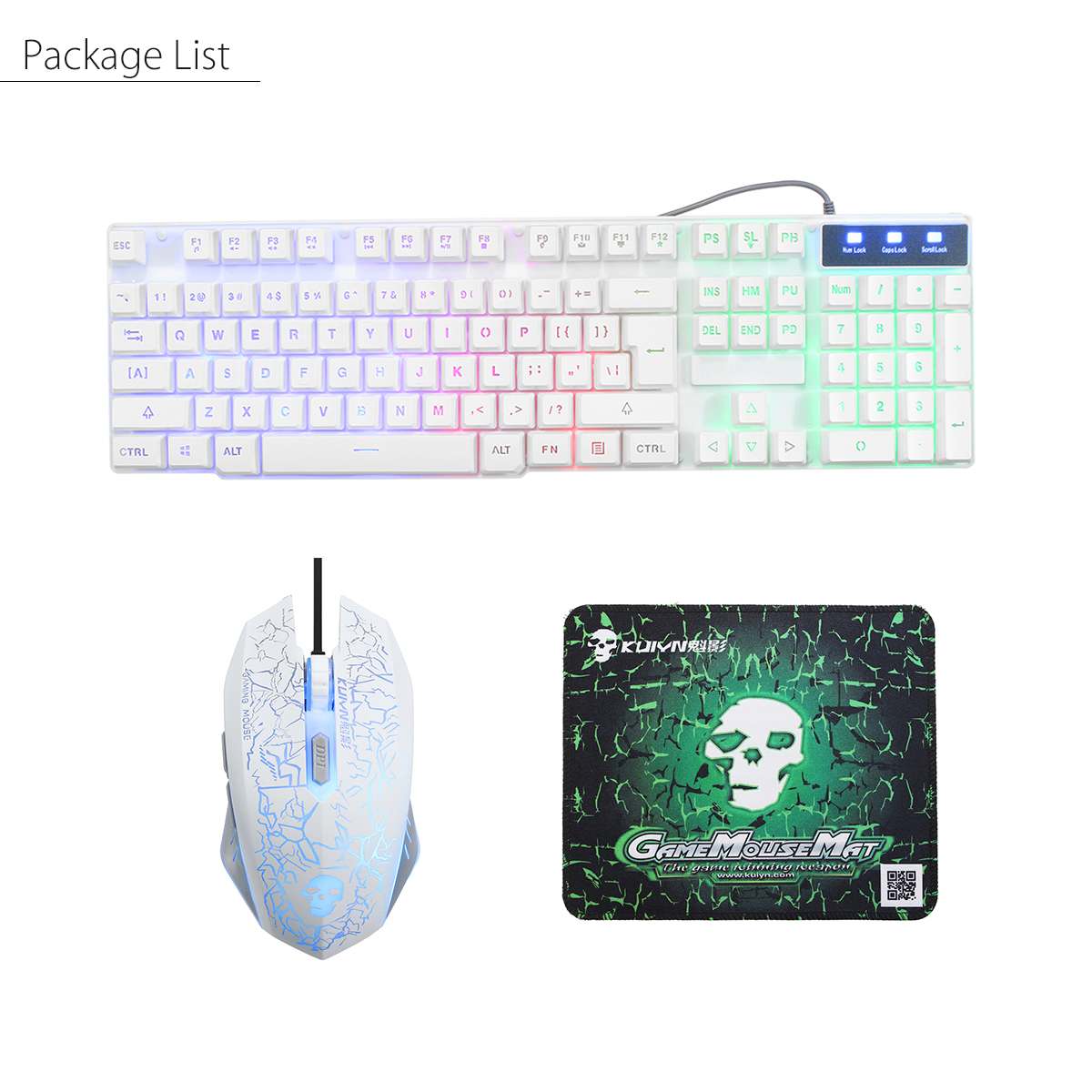 Usb Wired Gaming Keyboard Led Rainbow Backlit Ergo Vicedeal