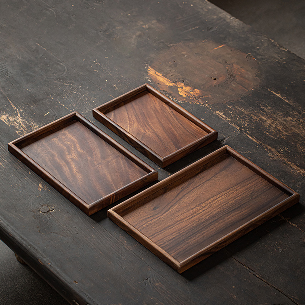 Wooden Rectangular Tea Tray Solid Wood Tray Tea Cu... – Grandado