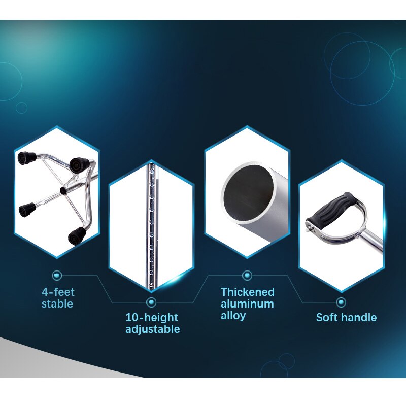 Elderly flexible adjustable walking stick walking ... – Grandado