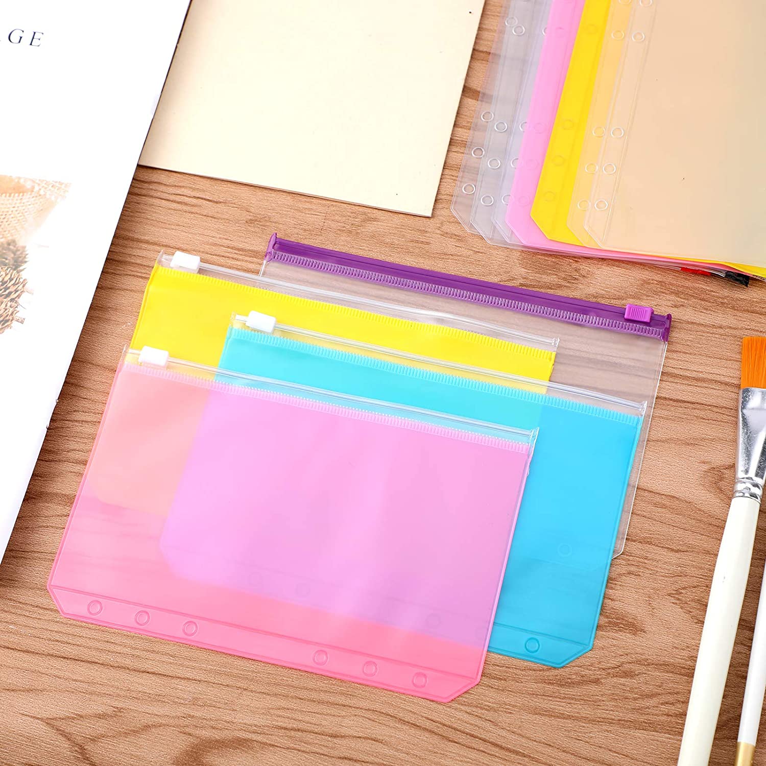 A6 Cash Envelopes No Zipper A6 6 Holes Binder Pockets Clear Pvc Binder ...