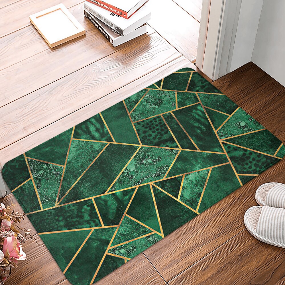 Green Geometric Carpet Marble Bedroom Luxury Livin... – Grandado