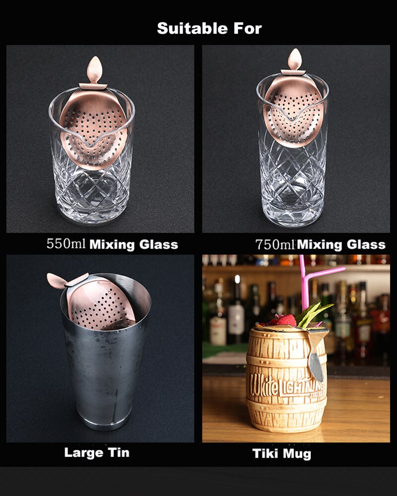 Bent Handle Julep Strainer Bar Strainers For Cockt... – Grandado