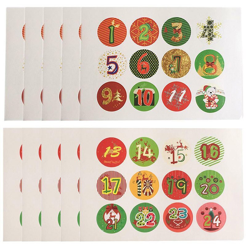 10 Sheets/Set Christmas Stickers Calendar stickers... – Vicedeal