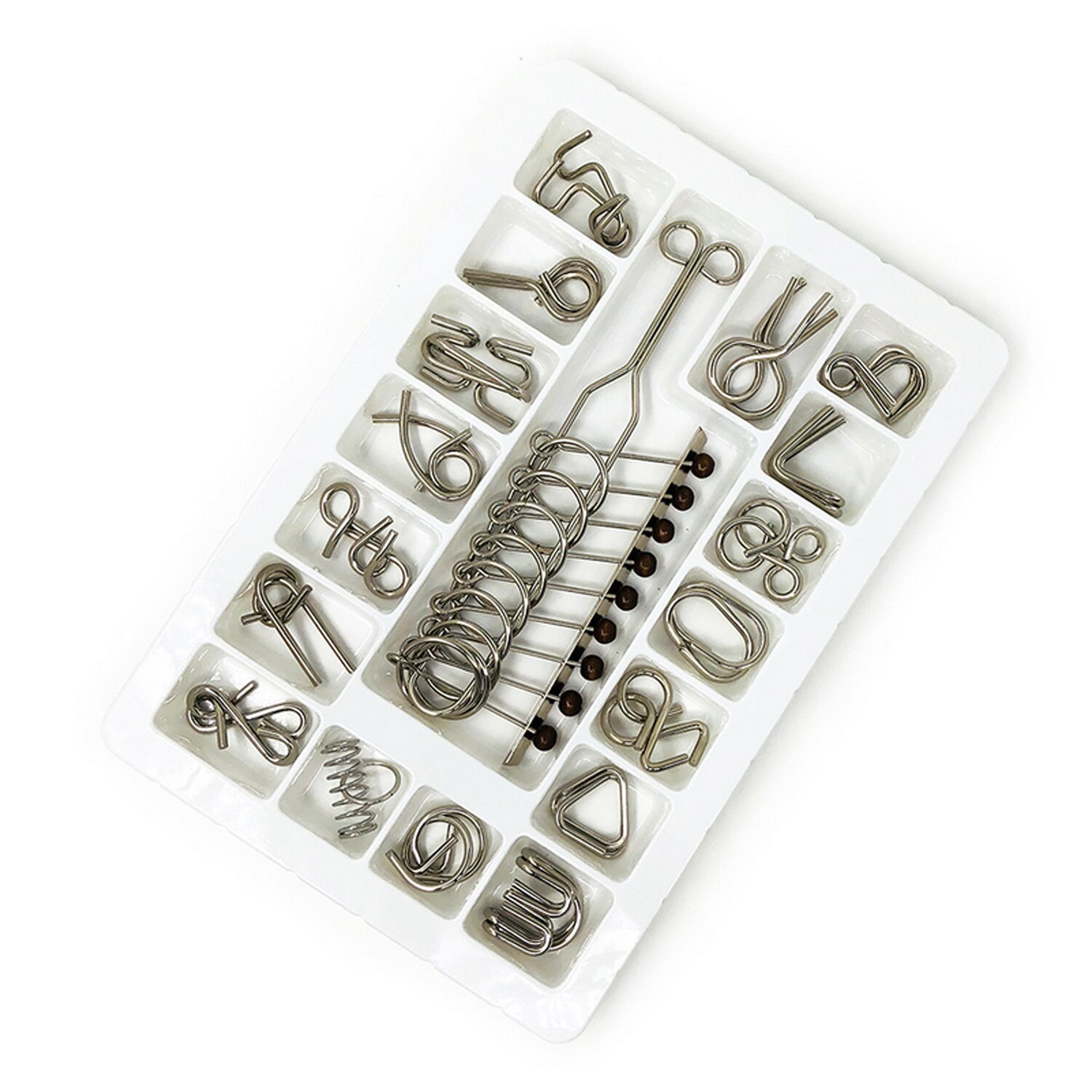 Besegad 18pcs Metal Wire Puzzles IQ Test Mind Brai... – Grandado