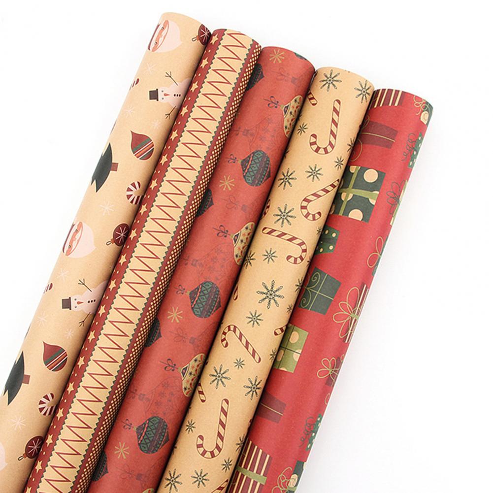5 Styles 6Pcs Cute Festive Christmas Wrapping Pape... – Grandado