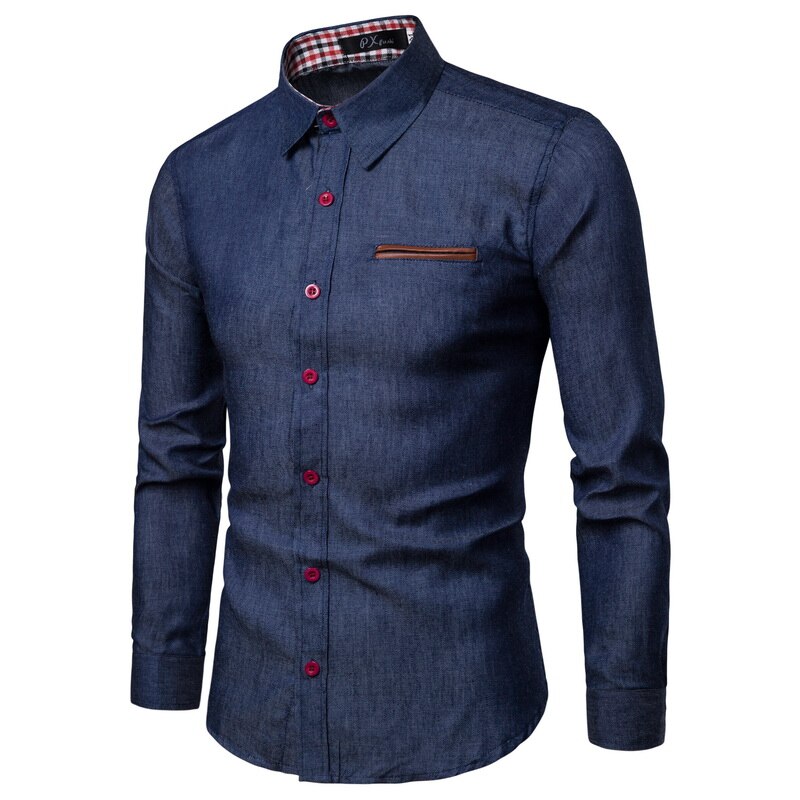 Mooie Mode Mannen Denim Shirt Dress Shirt Lange Mo... – Vicedeal