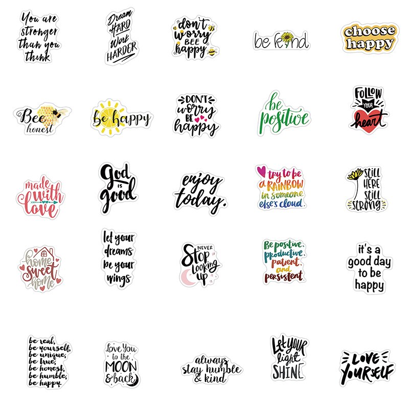 100Pcs Motivational Phrases Sticker Inspirational ... – Vicedeal