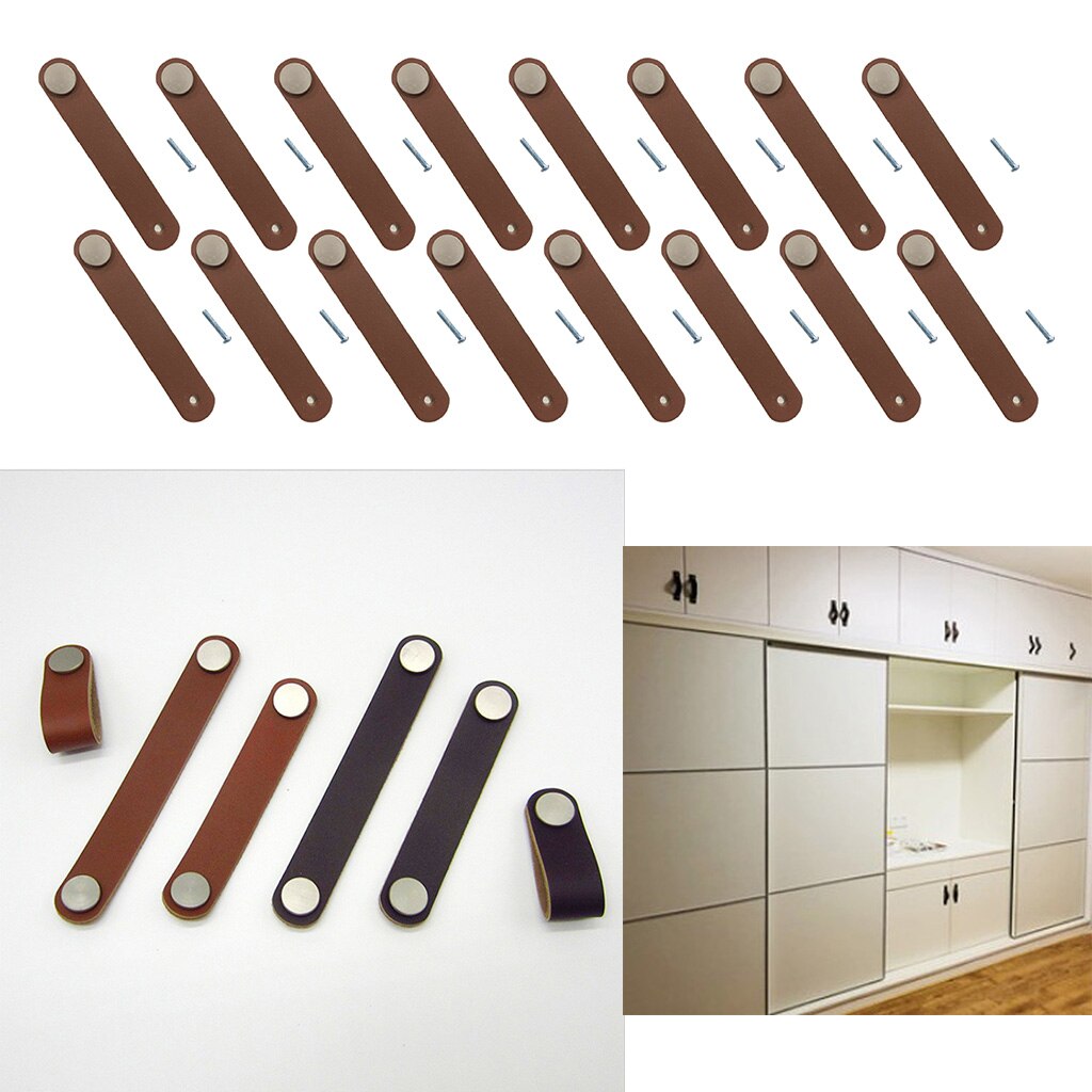 16x Kast Handvatten Handgemaakte Lederen Dresser L... – Grandado