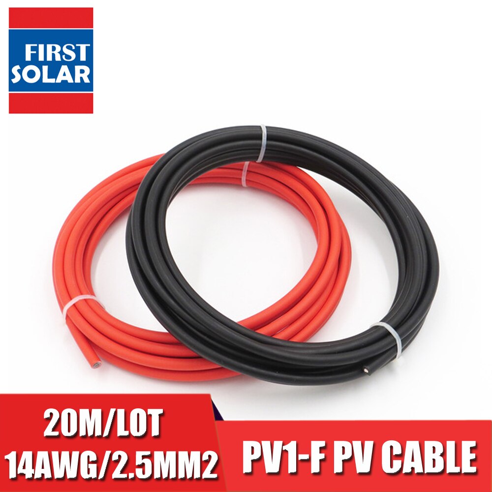 20 M/partij PV1-F 2.5mm2 Pv Solar Connector Kabel ... – Grandado