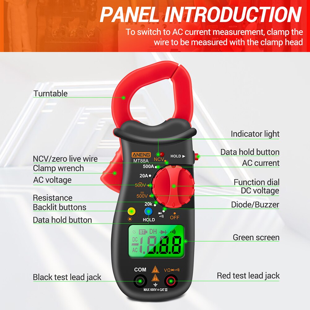 Current Voltage Portable ABS HD Green Display Digi... – Grandado