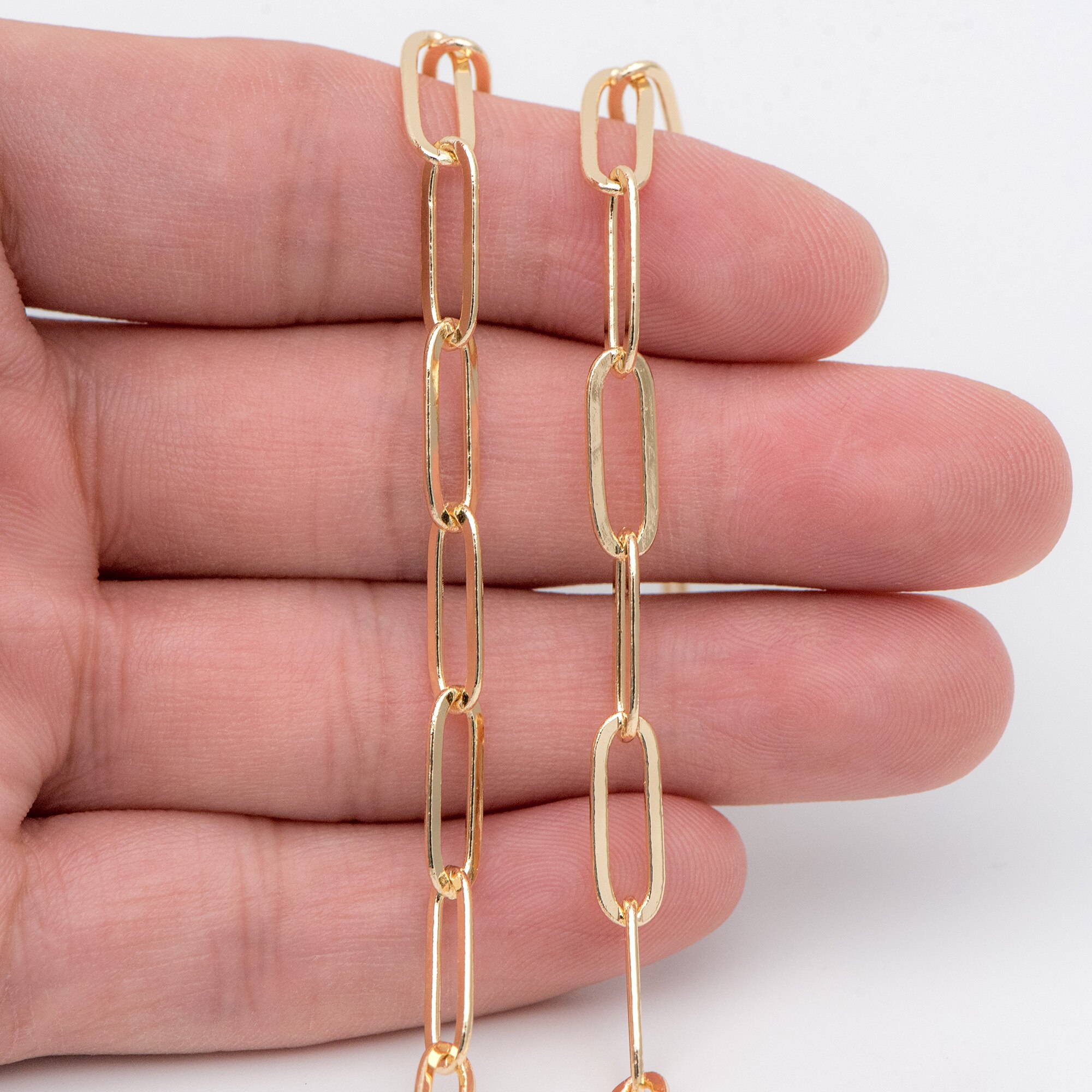 Gold plated Brass Chains, Long Oval Link 5x14mm, C... – Grandado