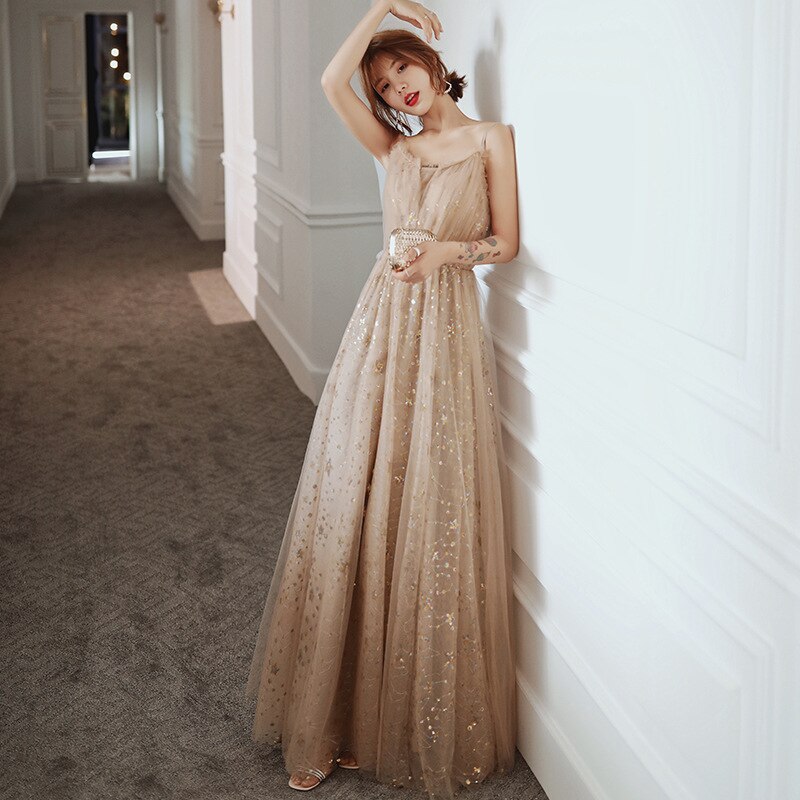 Champagne Toast Dress Bride Summer Slim And Thin D... – Vicedeal