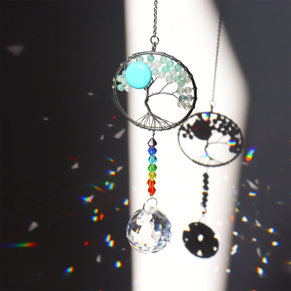 1pcs Crystal Wind Chime Pendant Colorful Life Tree... – Grandado