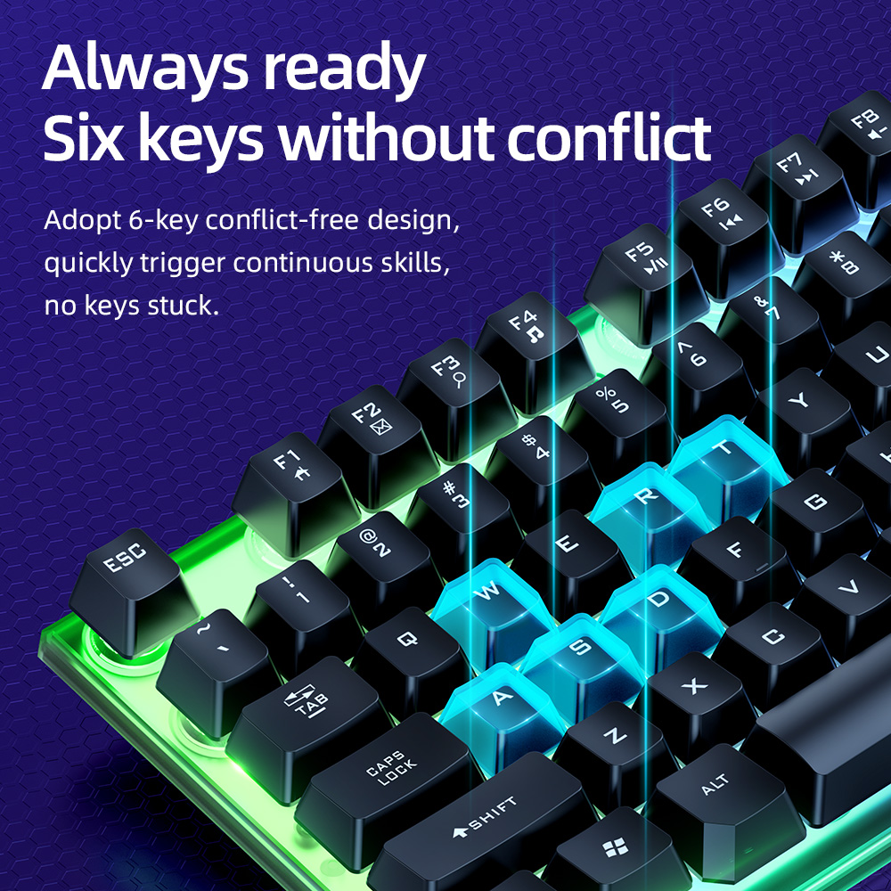 Hoco Led Gaming Keyboard Regenboog Backlight Nl Ru... – Vicedeal