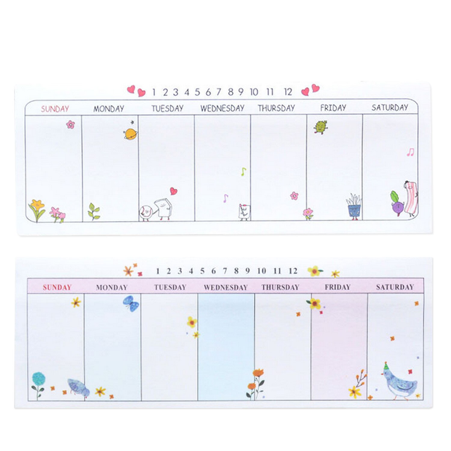 2pcs Cute Desktop Weekly Daily Planner Notepad Tea... – Grandado