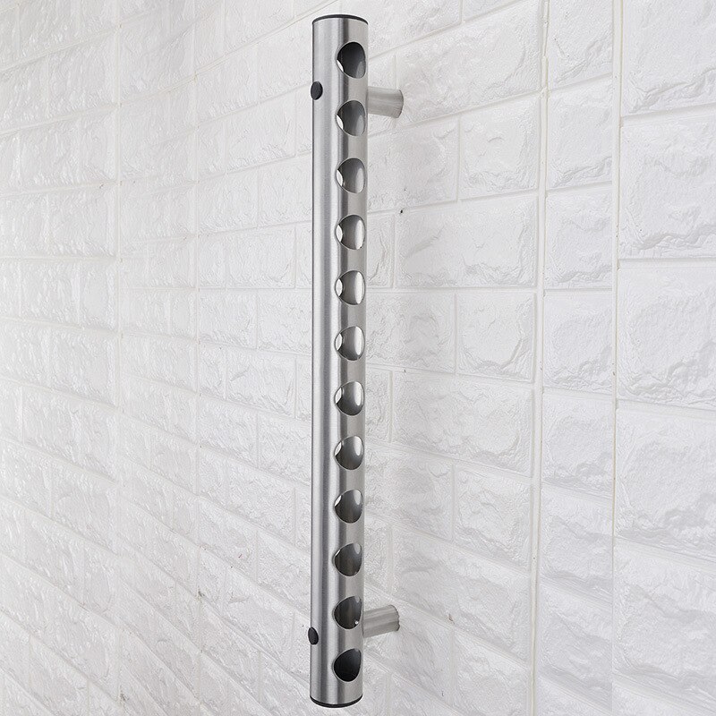 Vino de acero inoxidable rojo rack colgado en la p... – Grandado