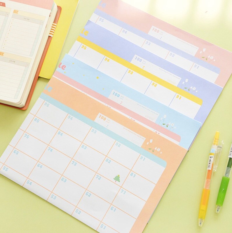 Papirkalender 100 dage nedtælling kalender skema l... – Vicedeal