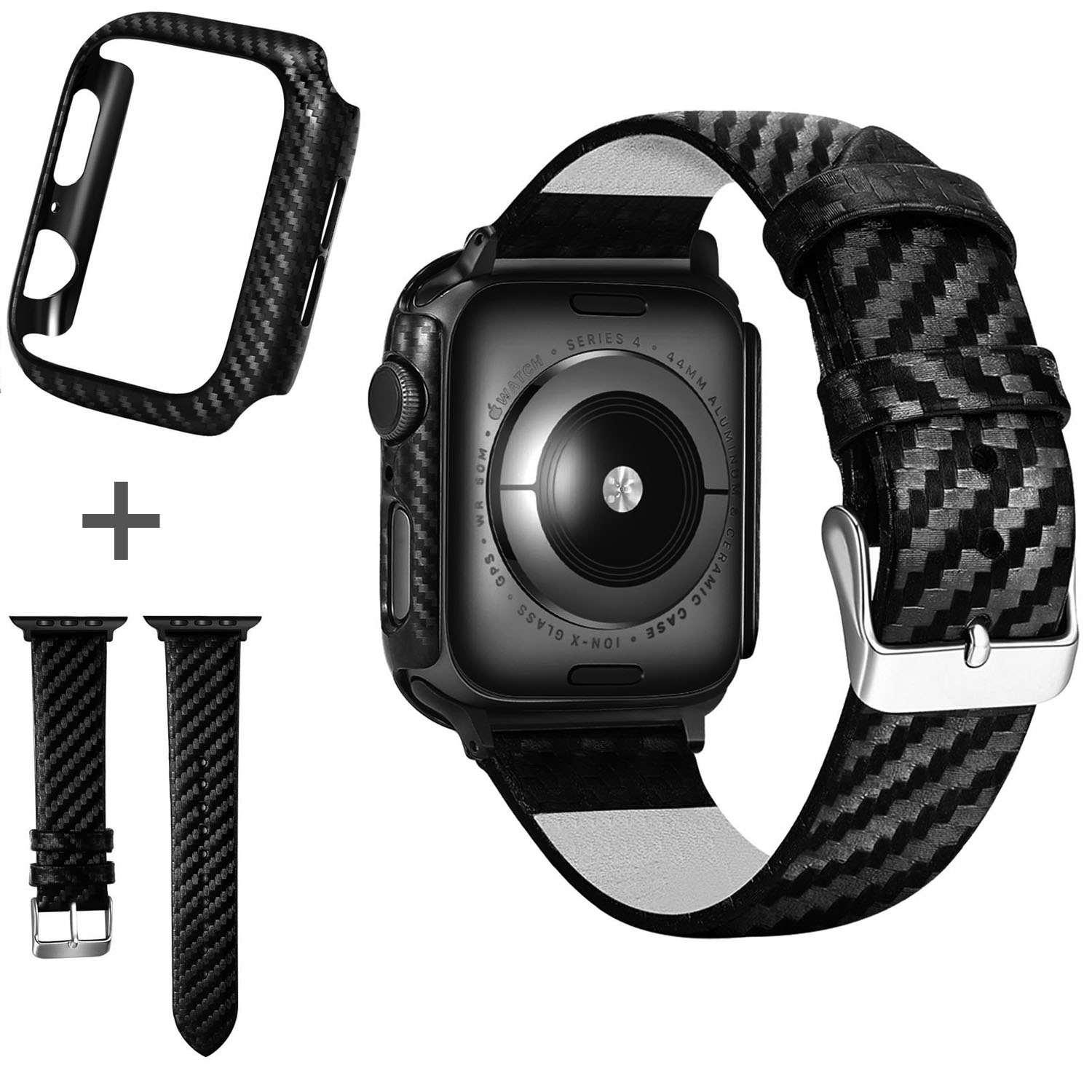 Zwarte Carbon Beschermhoes Voor Apple Horloge Band... – Grandado