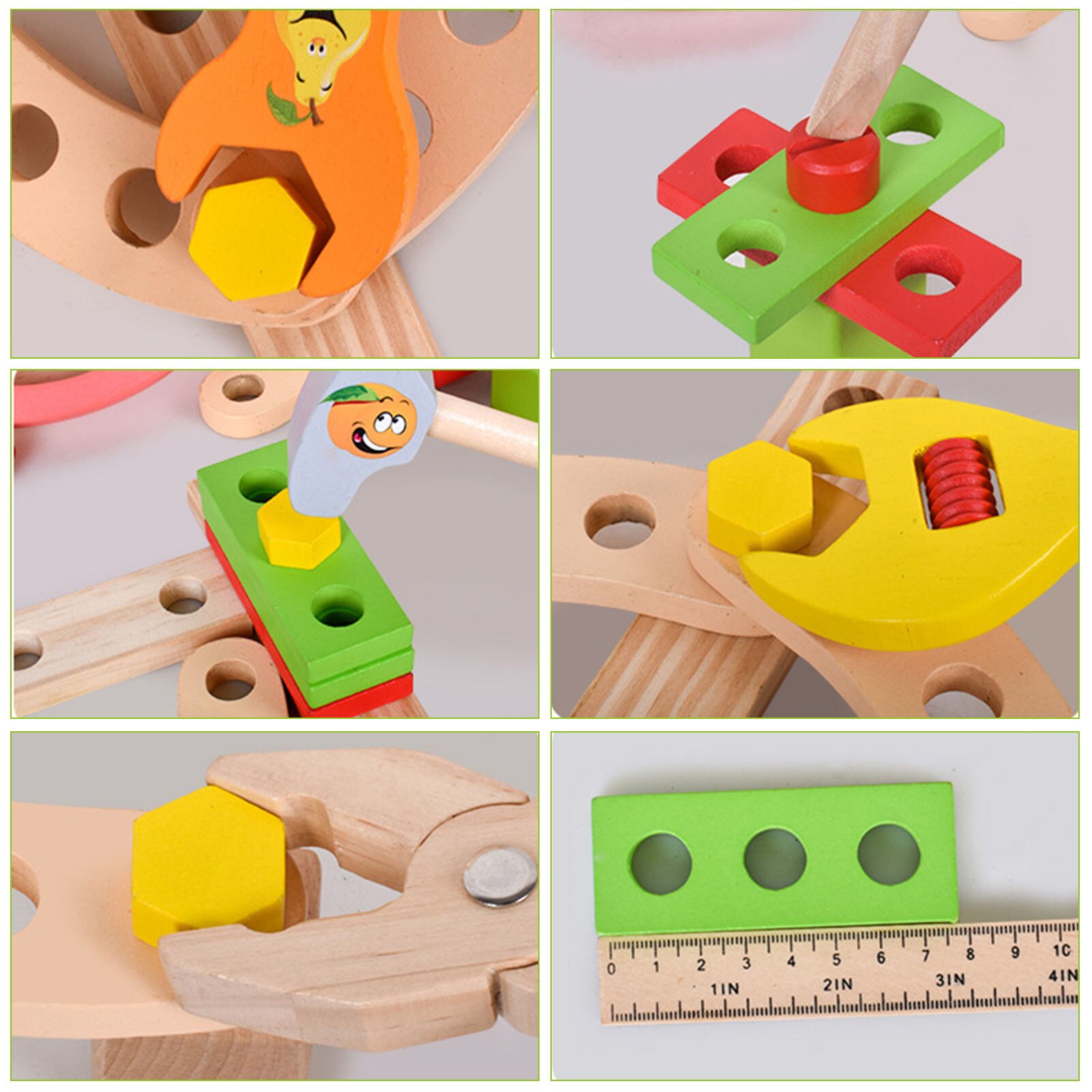 Educational Pretend Play Wooden Tool Box Set With ... – Vicedeal