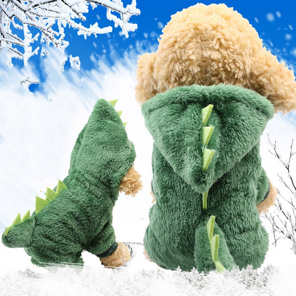 Flannel Pet Clothes Dog Cat Cute Dinosaur Transfig... – Vicedeal