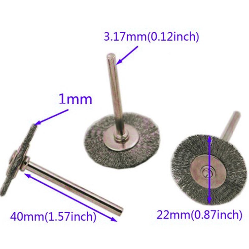 20 kpl 22mm teräslankapyöräharjaa metallin ruostee... – Grandado