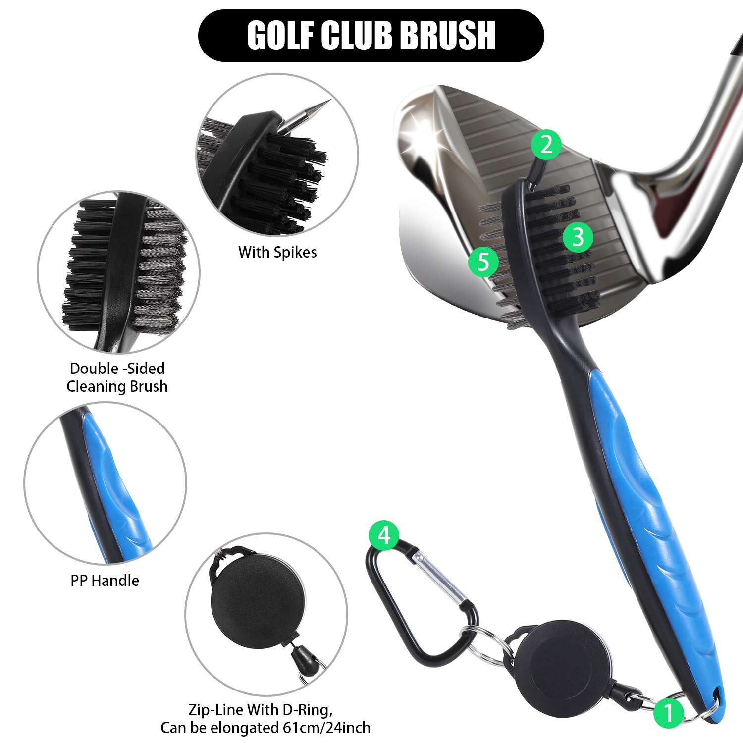 Golf Club Cleaner Set Brush,Golf Club Groove Sharp... – Grandado
