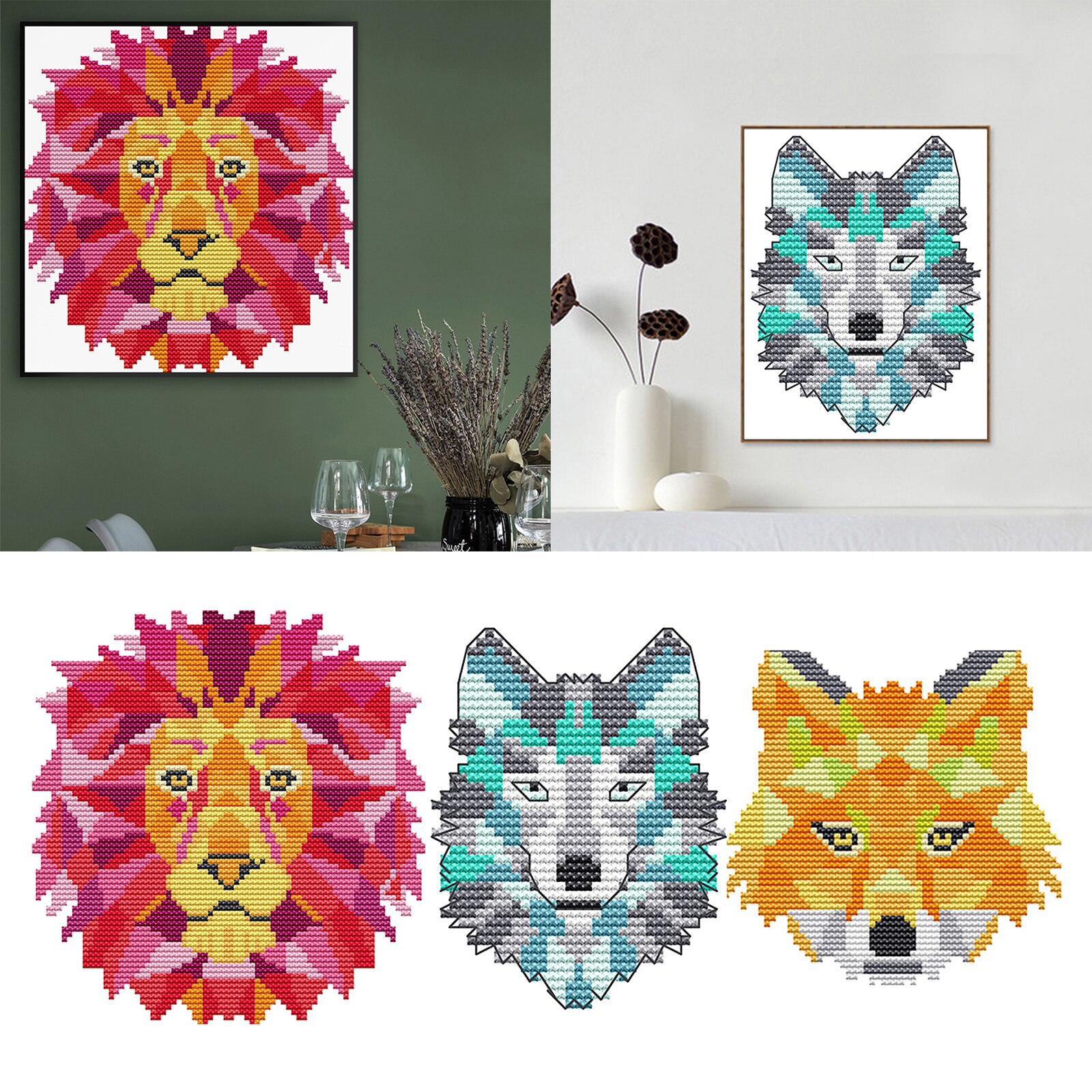 Kruissteek Kit Stamped Abstract Dier Patroon Handw... – Vicedeal