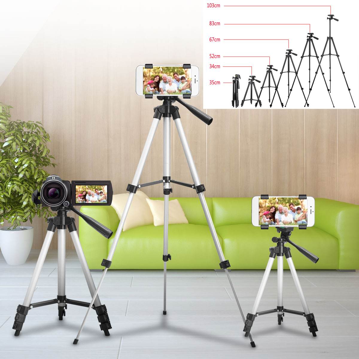 Camera Tripod Stand Aluminum DSLR Camera Long Trip... – Grandado