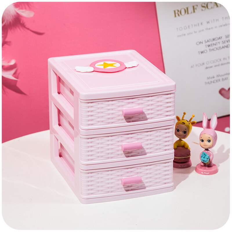 2-4 Layer Cute Drawer Desk Storage Box Plastic Doc... – Grandado
