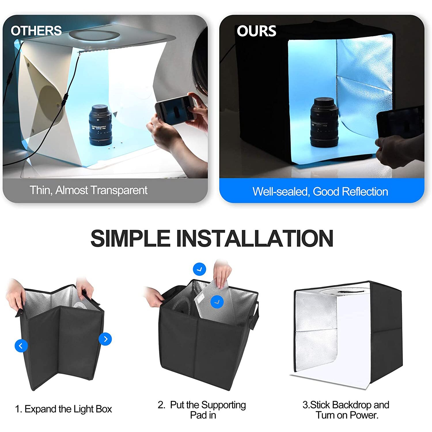 Photography Studio Light Box 12" 30cm Portabl... – Grandado