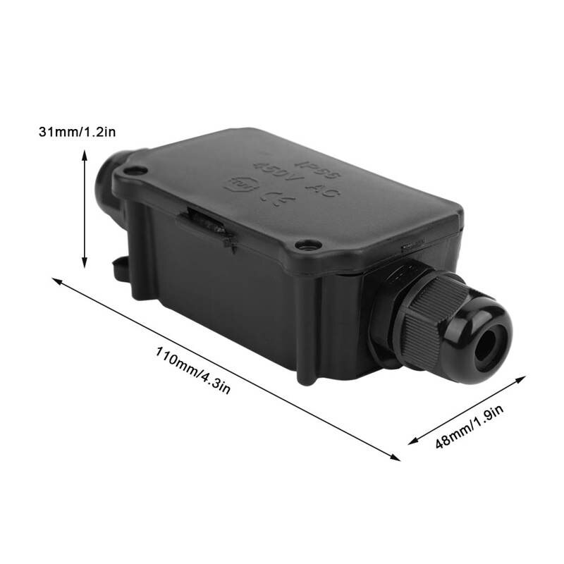 IP66 Waterproof Junction Box 2 Way Cable Connector... – Grandado