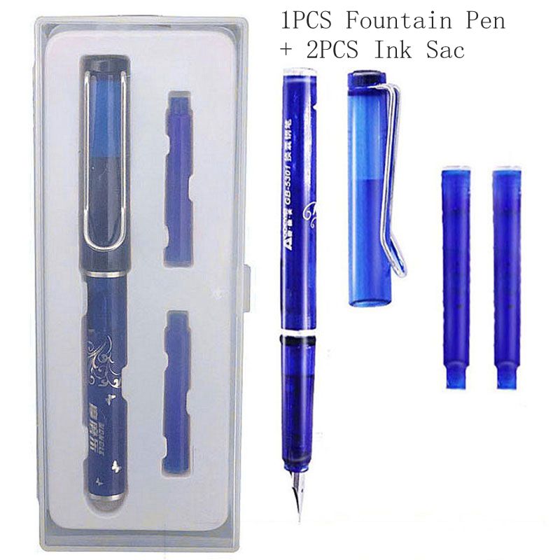 2+1Pcs/set Erasable Fountain Pens Blue Ink Sac Bla... – Grandado