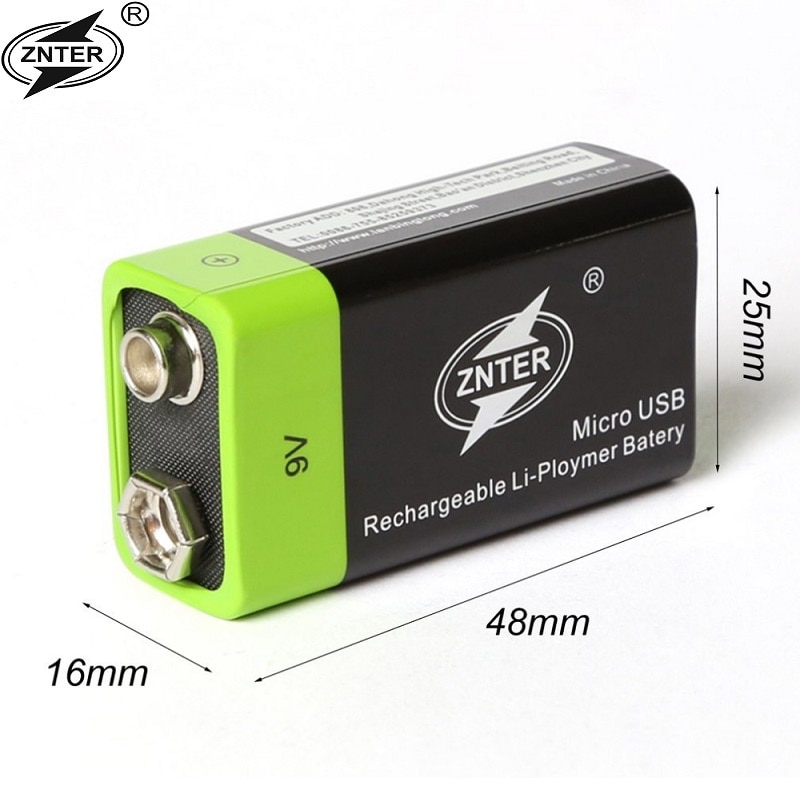 ZNTER Ultra-Efficient 9V 400mAh USB Rechargeable 9... – Grandado ZNTER Ultra-Efficient 9V 400mAh USB Rechargeable 9... – Grandado