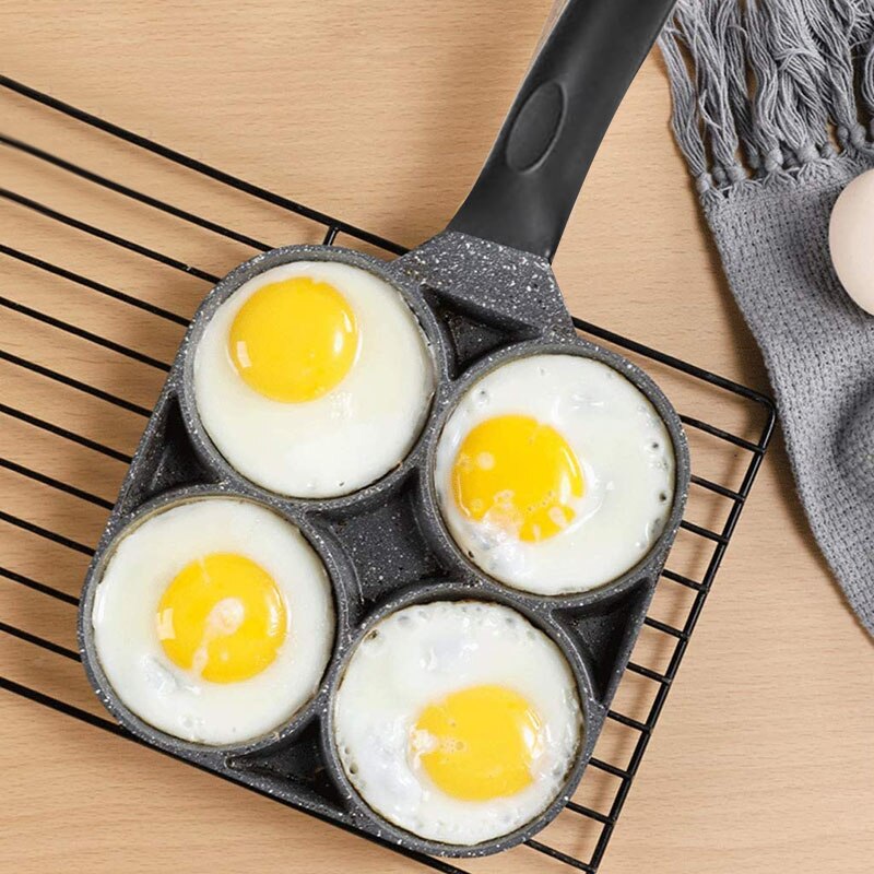 4-Hole Omelet Pan for Burger Eggs Ham PanCake Make... – Grandado