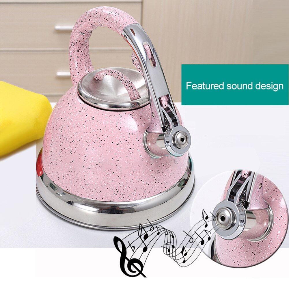 3.5L Pink Whistling Tea Kettle European Style Stai... – Vicedeal